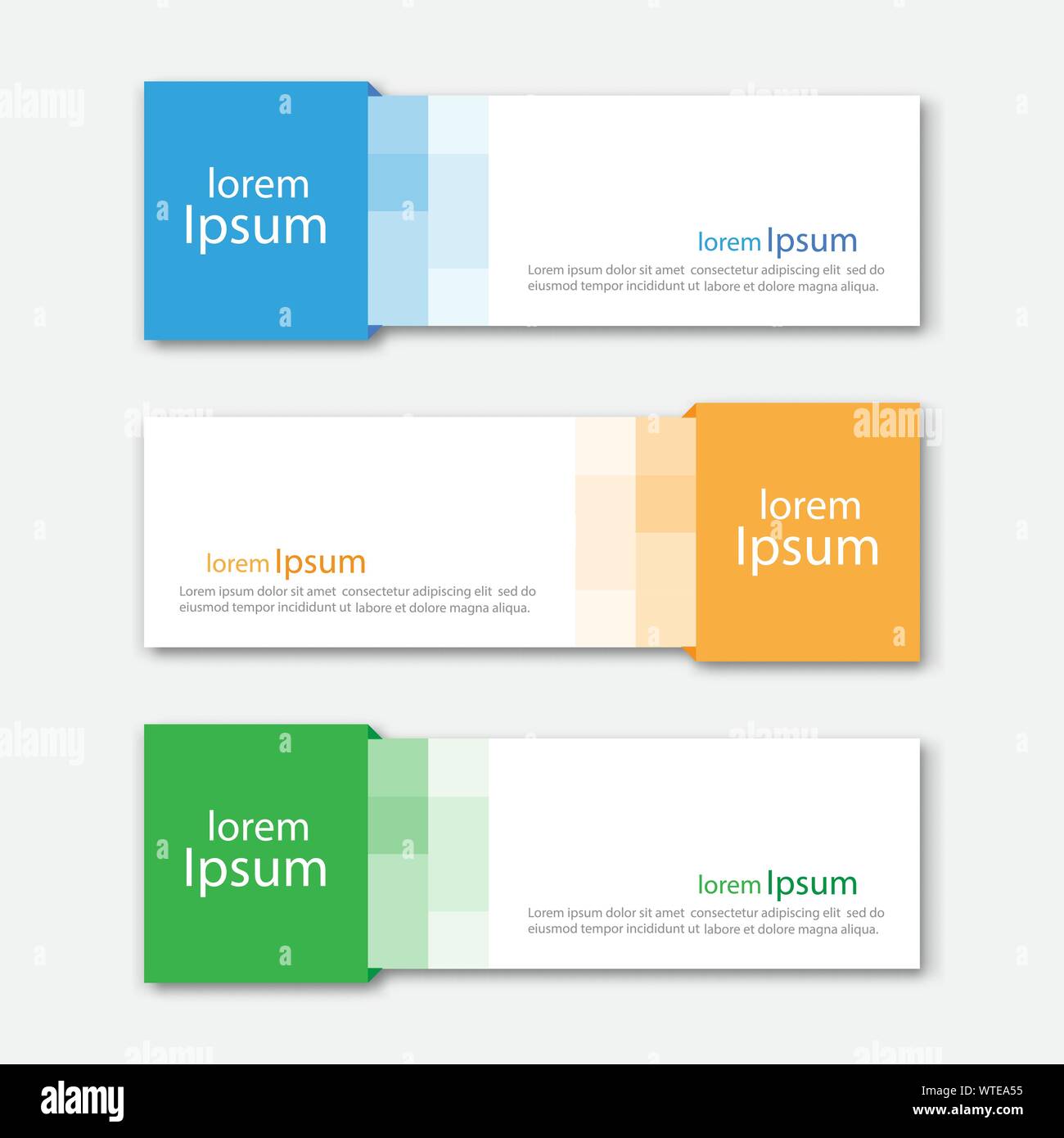 Set of abstract design banner template. Three different colors. Vector ...
