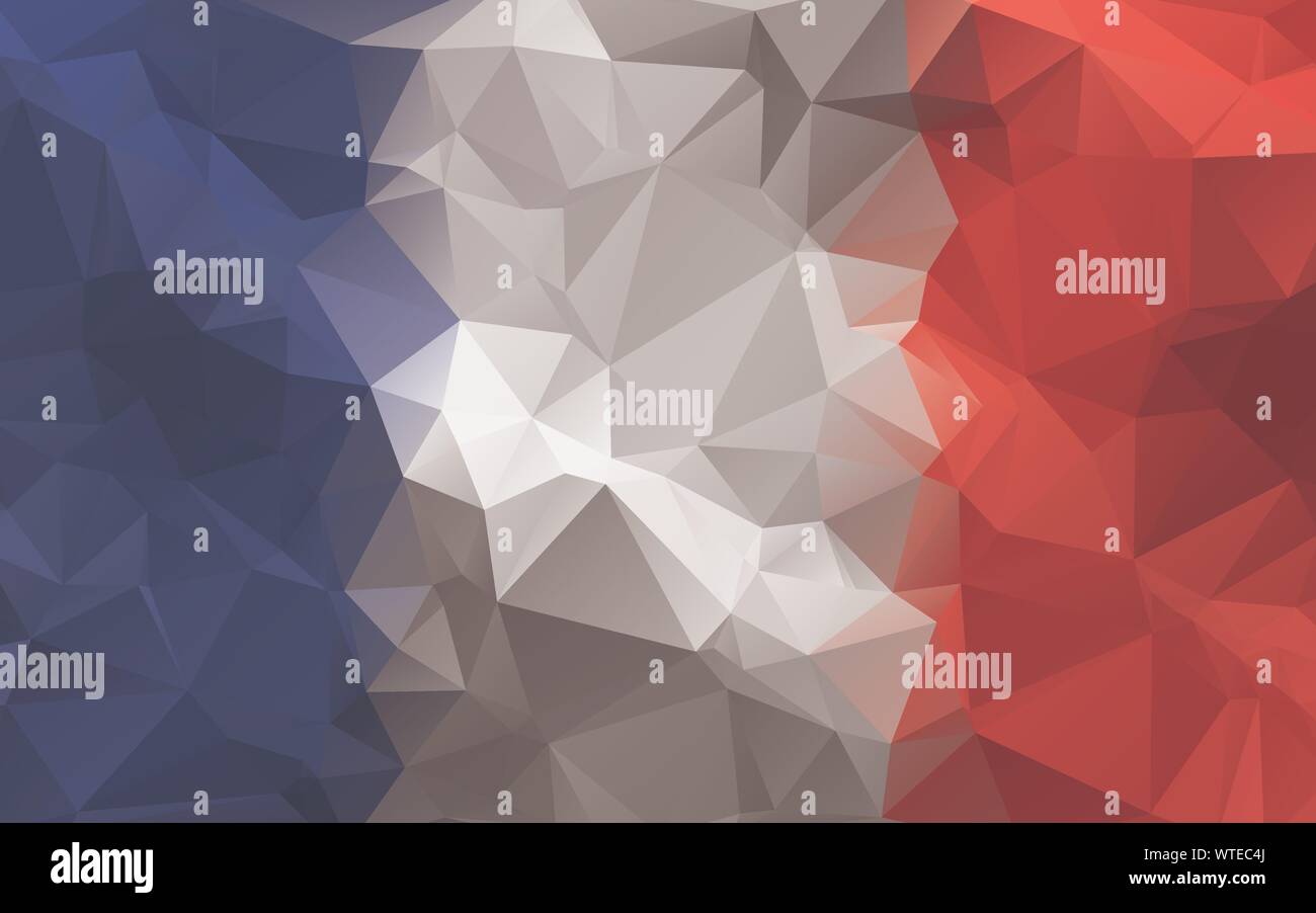 Low polygon abstract low poly Flag of France vector background Stock ...