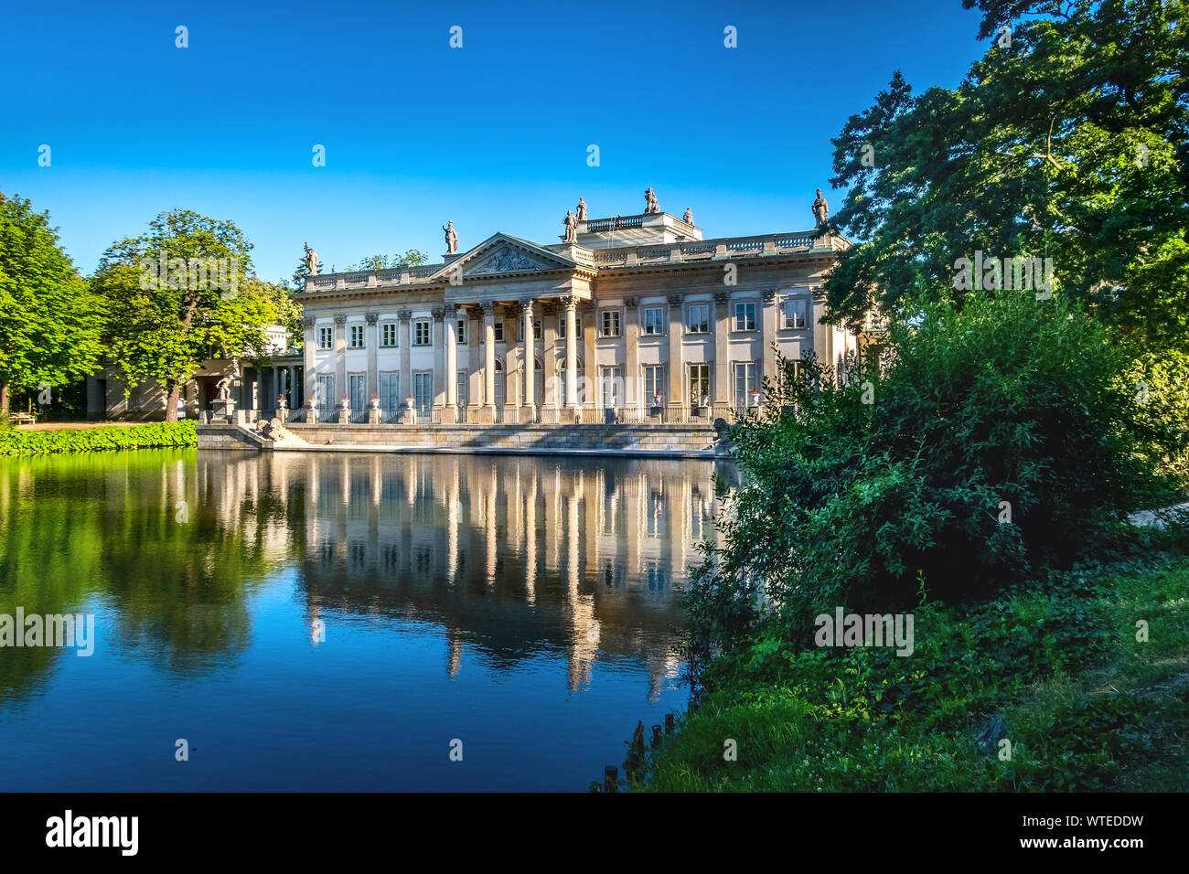 The Lazienki palace in Lazienki Park, Warsaw. Lazienki Krolewskie ...