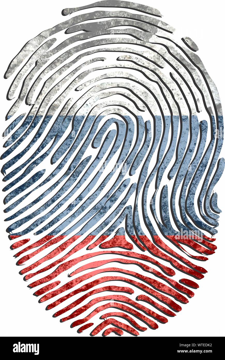 fingerprint, fingerprints, huella dedo in the flag colors of country ...