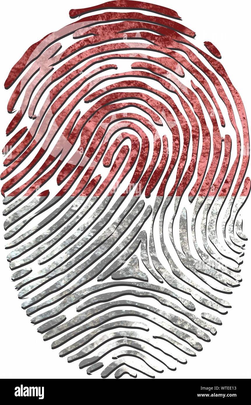 fingerprint, fingerprints, huella dedo in the flag colors of country ...
