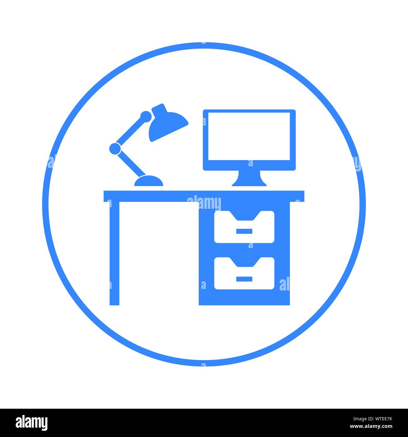 Computer desk Icon Stock Vector Image & Art - Alamy