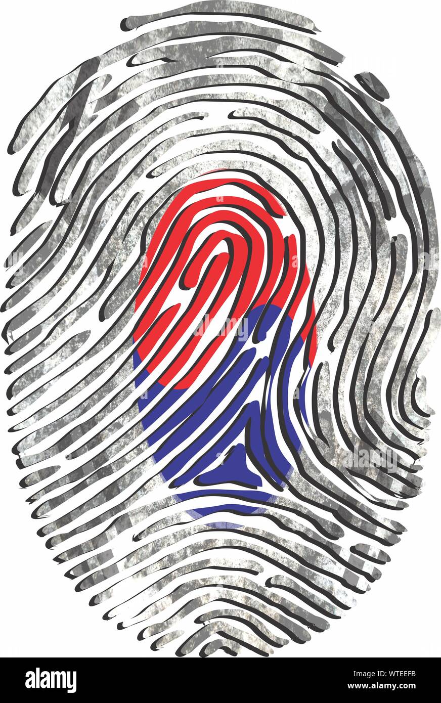 fingerprint, fingerprints at the national flag colors of Stock Photo ...