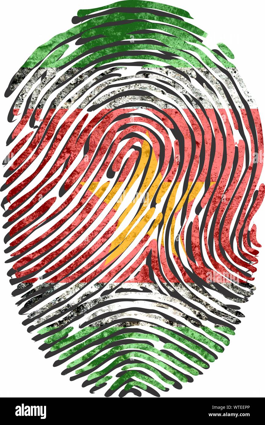 fingerprint, fingerprints at the national flag colors of Stock Photo ...