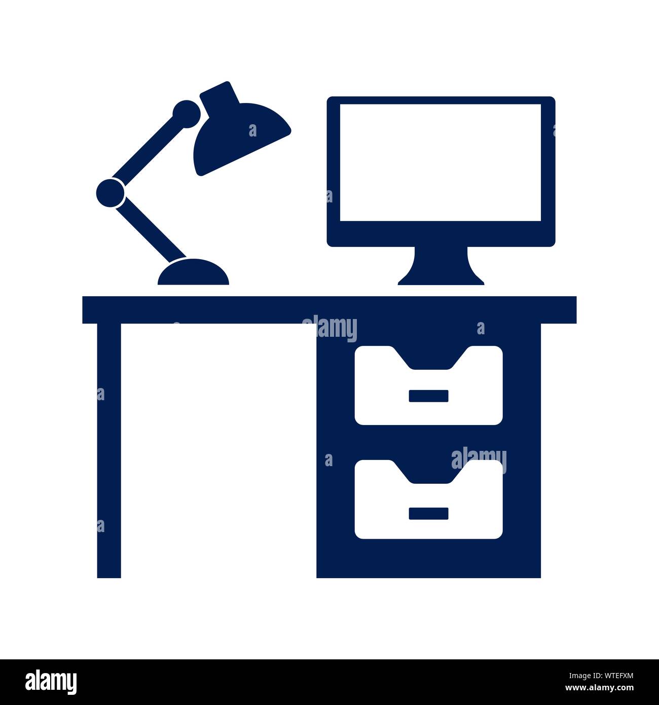 Computer desk Icon Stock Vector Image & Art - Alamy
