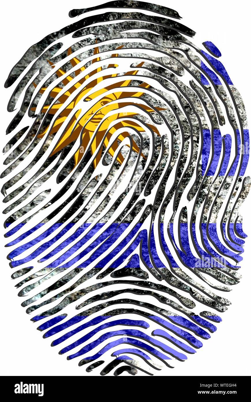fingerprint, fingerprints at the national flag colors of Stock Photo ...