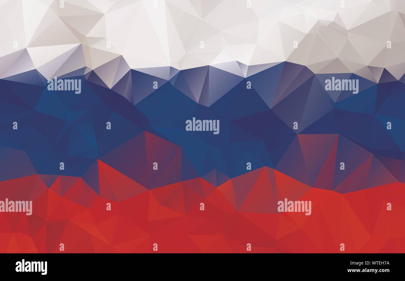 Low polygon abstract low poly Flag of Russia vector background Stock ...