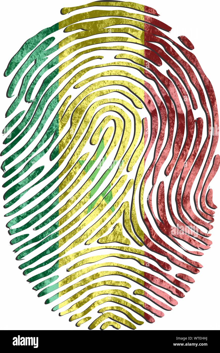 fingerprint, fingerprints at the national flag colors of Stock Photo ...
