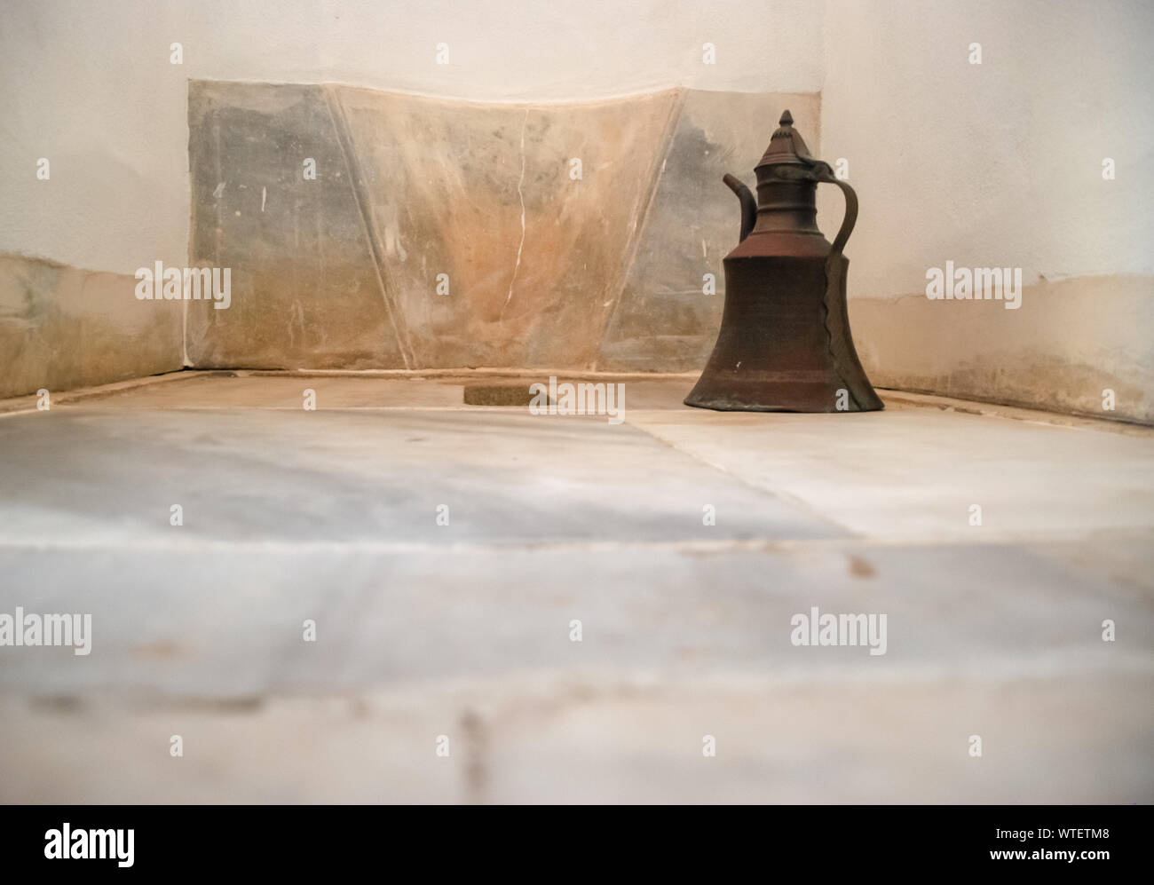 A traditional Turkish Vintage metal ewer or pitcher copper water ...