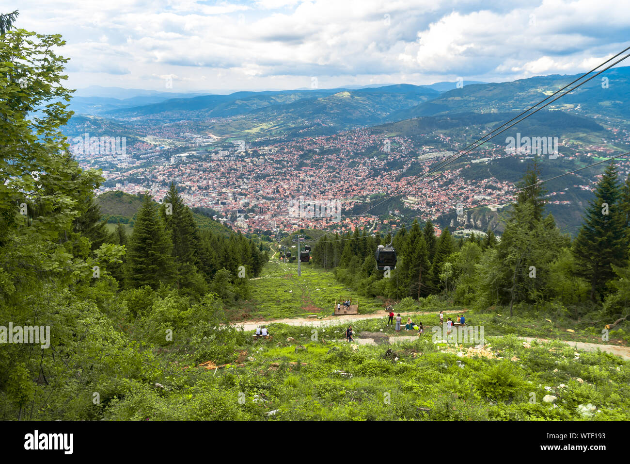 Landscape view of Sarajevo from Trebevic Hill or Mountain Stock Photo ...