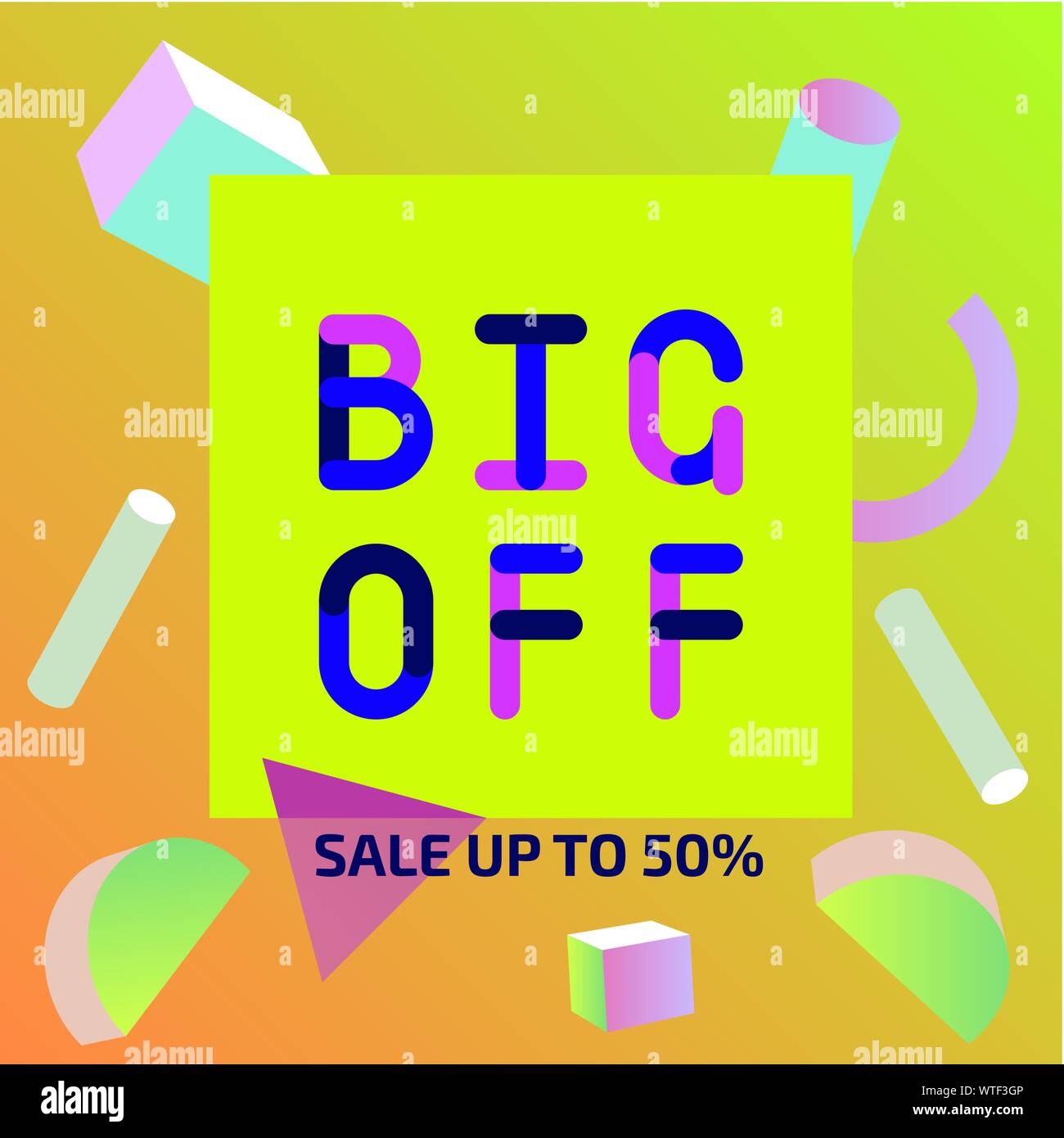 Abstract trendy illustration background media sale post, placard,flat ...