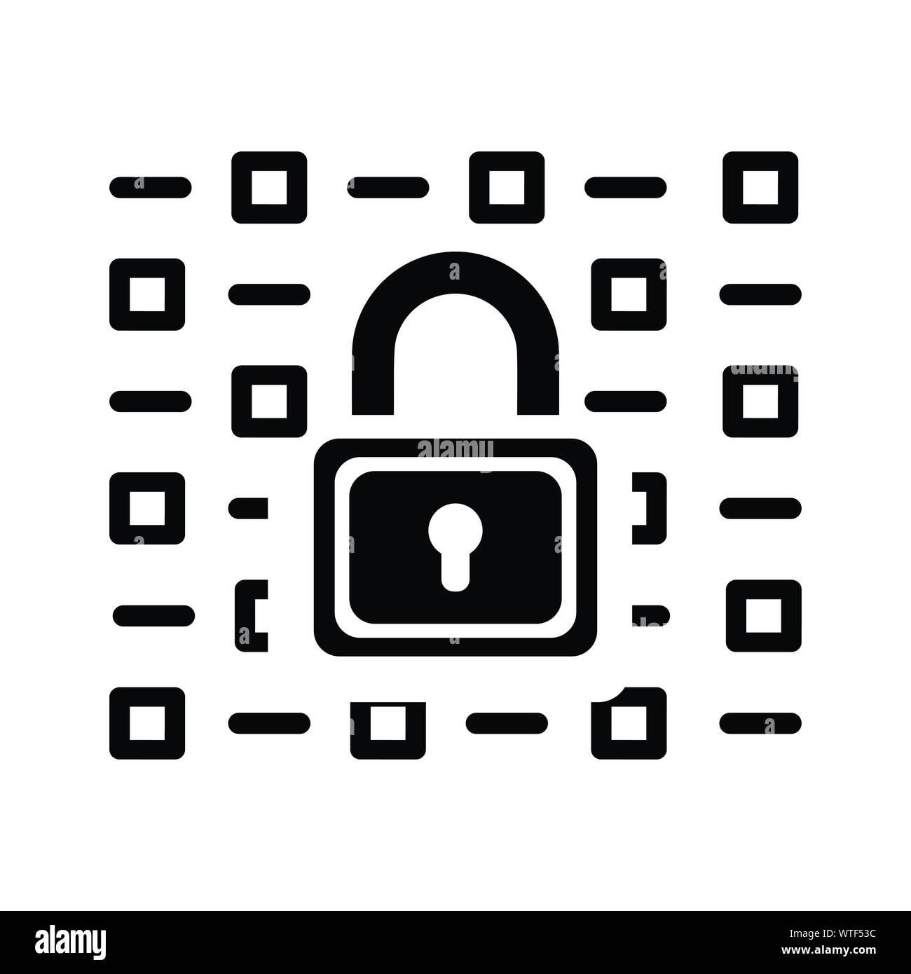 Data encryption sign Black and White Stock Photos & Images - Alamy