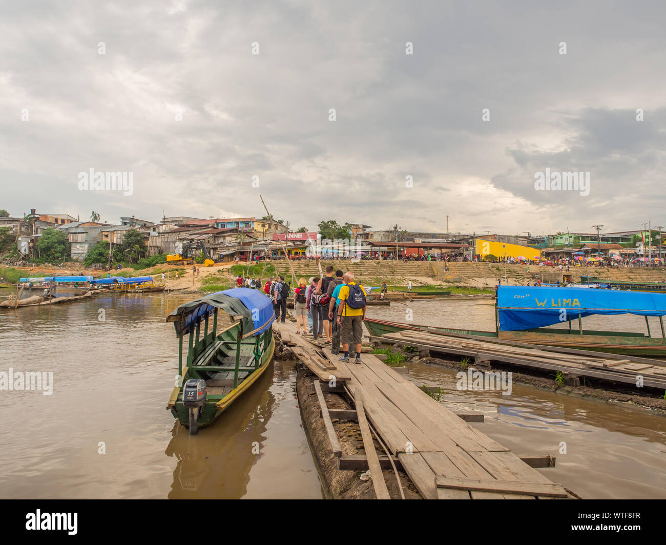 Tabatinga, Brazil - Sep 12, 2017: Port of Amazon river in Iquitos, Peru ...
