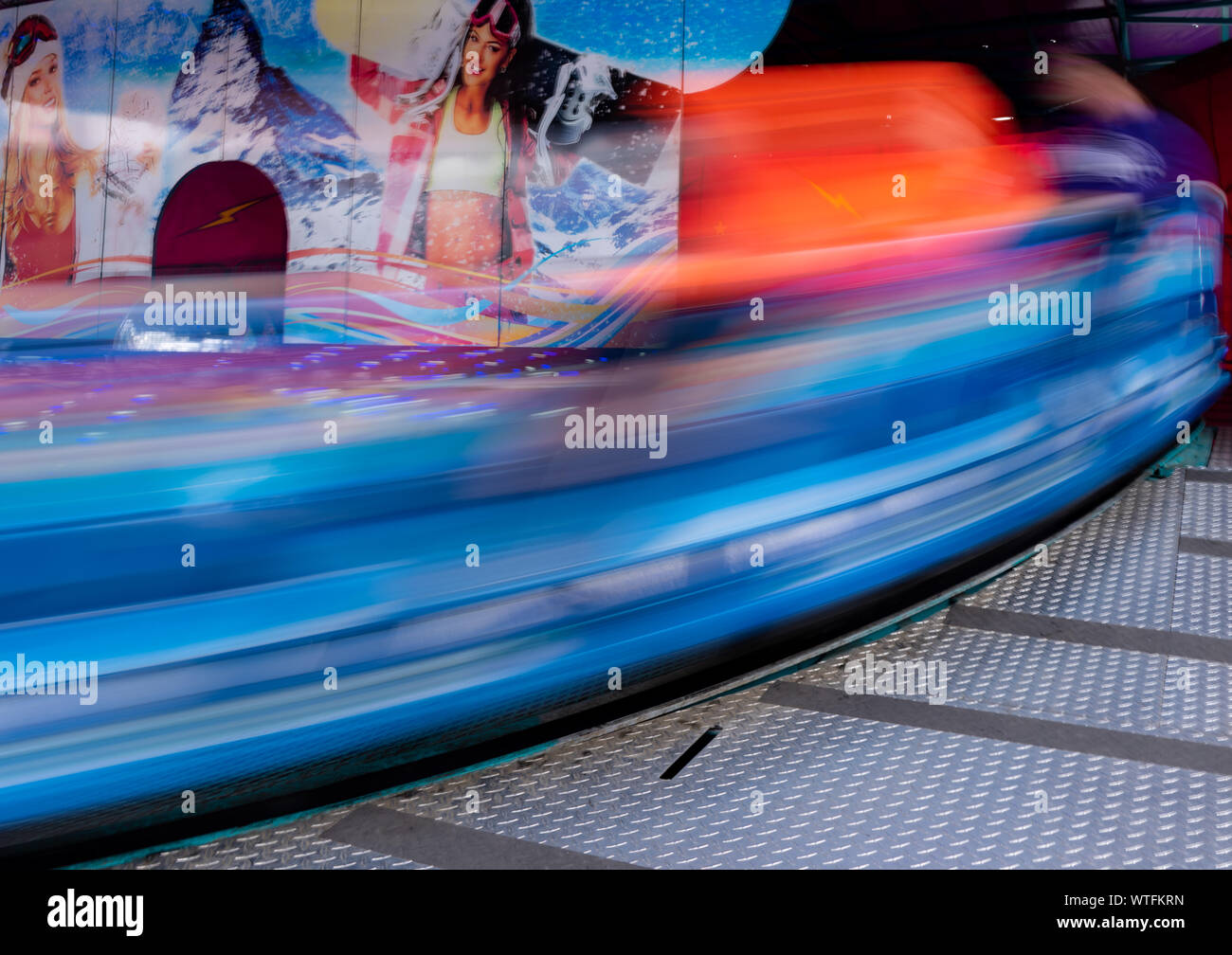 Western fair Himalaya ride with long exposure Stock Photo - Alamy