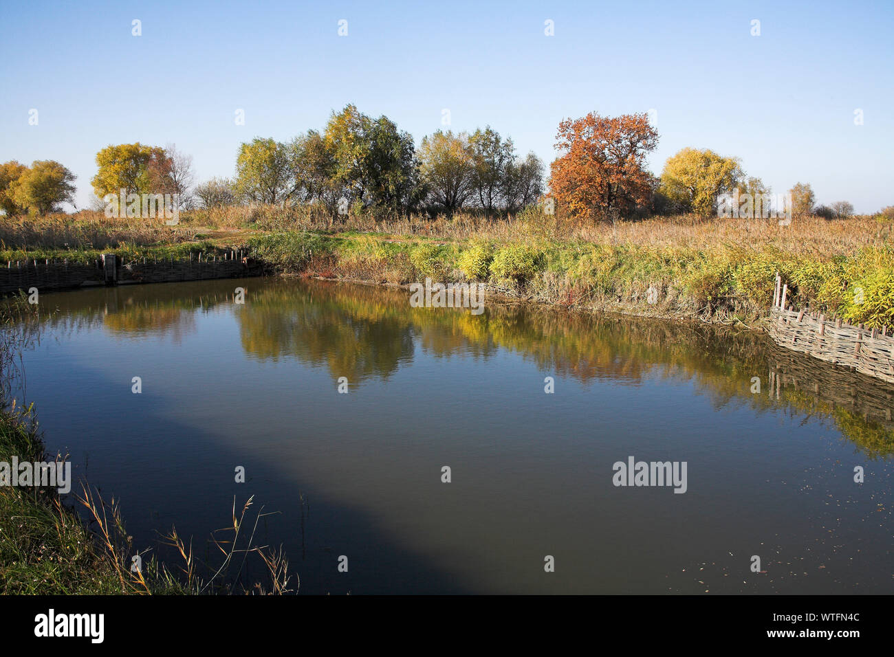 Fish rearing ponds at Hortobagyi-halasto Hortobagy National Park ...
