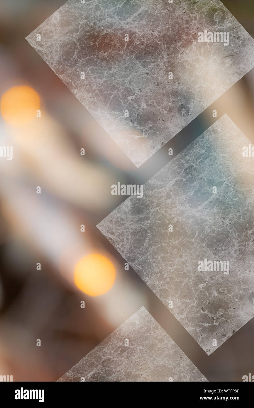 Blurred abstract background with stone marble graphic elements. Glowing ...