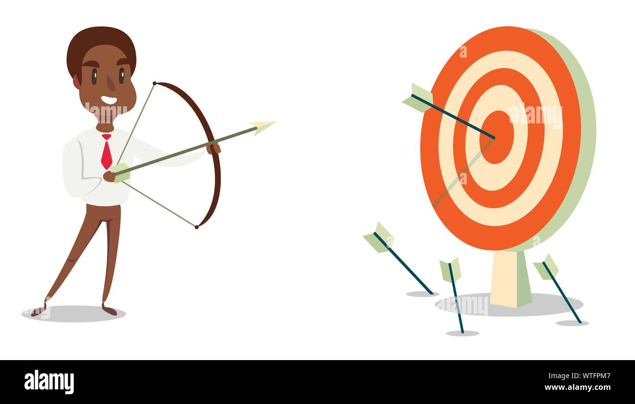 Successful black african american businessman character shoots or ...