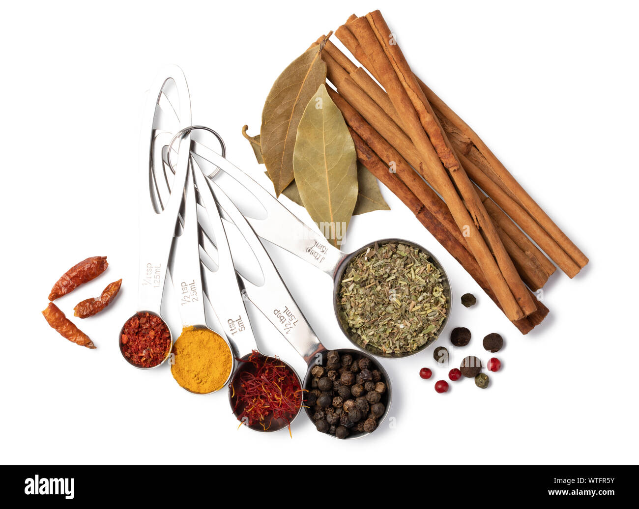 spices set isolated on white background Stock Photo - Alamy