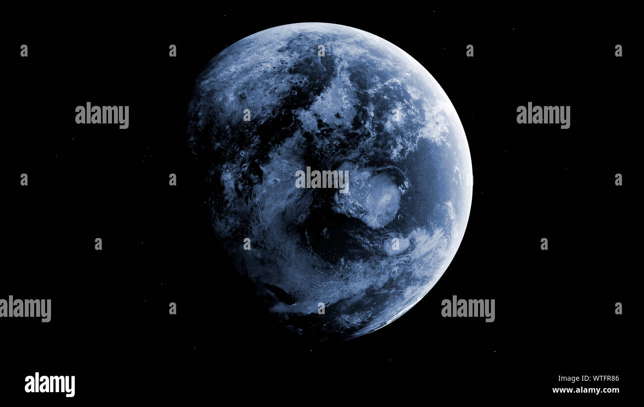 Completely frozen planet earth on white background. 3D rendering Stock ...