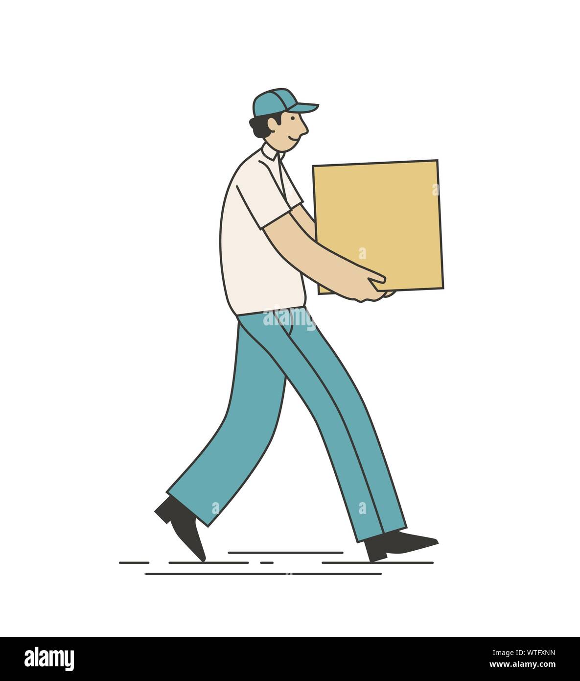 Delivery courier carrying. Business service vector illustration Stock ...