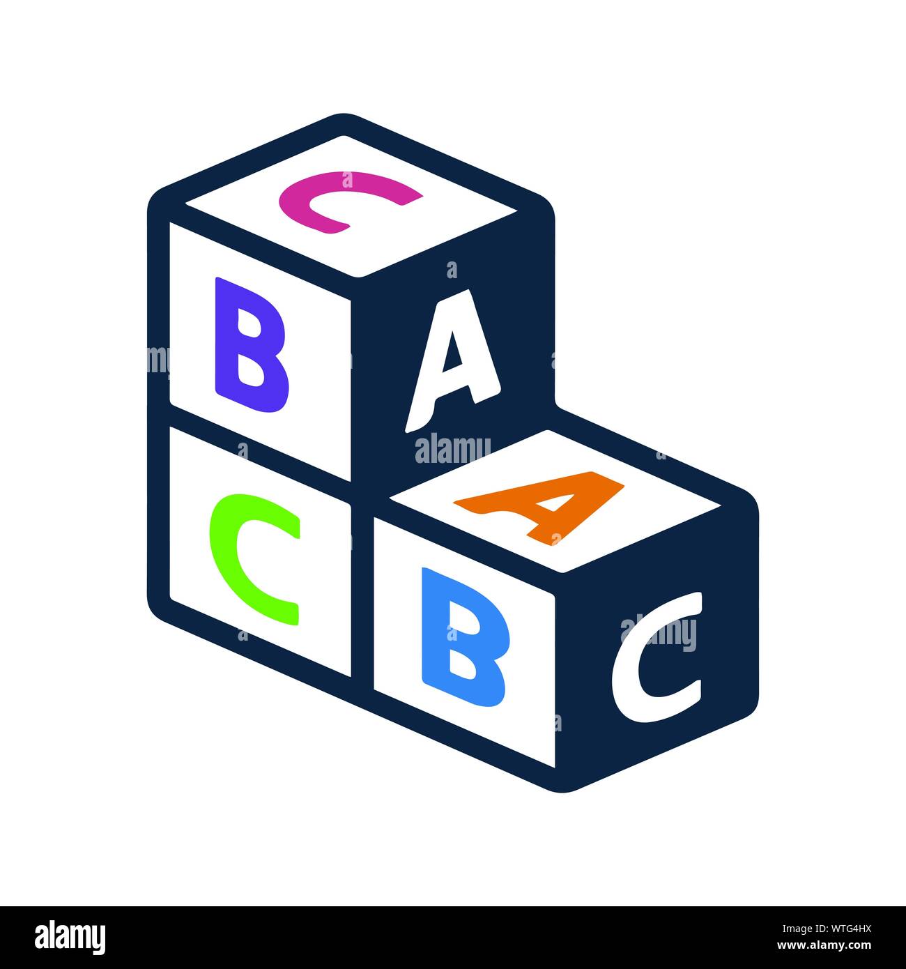 Alphabet cube Icon Stock Vector Image & Art - Alamy