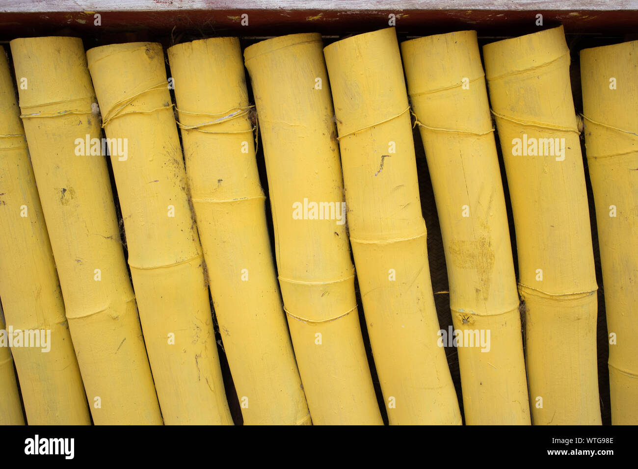 Yellow Bamboo Wall Background Stock Photo - Alamy