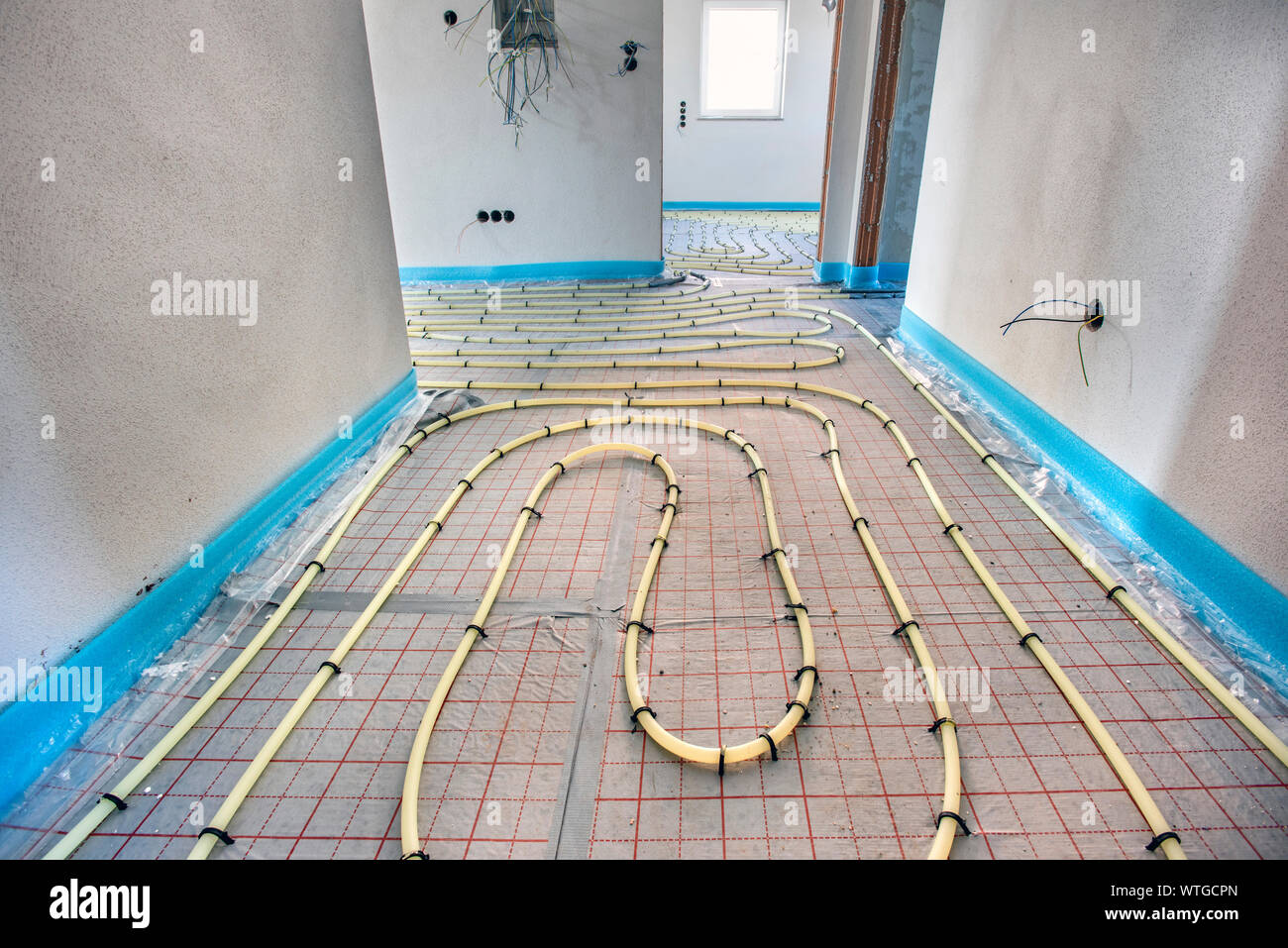 underfloor heating in construction of new residential house Stock Photo ...