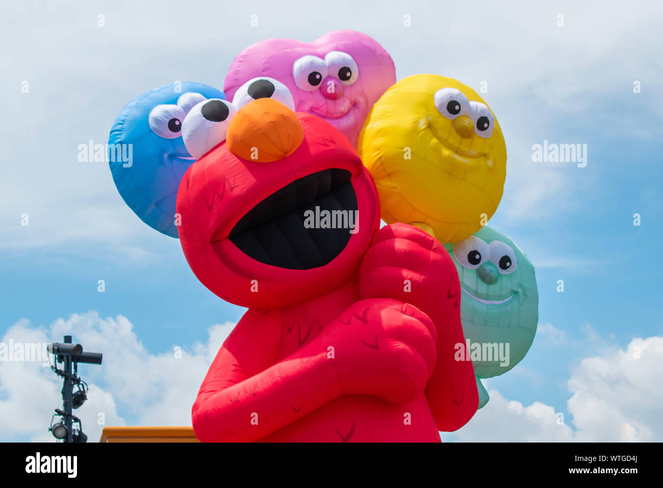 Orlando, Florida. August 28, 2019.Top view of big Elmo float in Sesame ...
