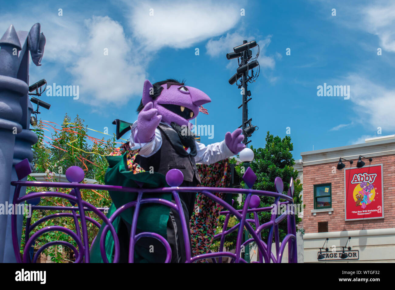 Orlando, Florida. August 28, 2019. Count Von Count in Sesame Street ...
