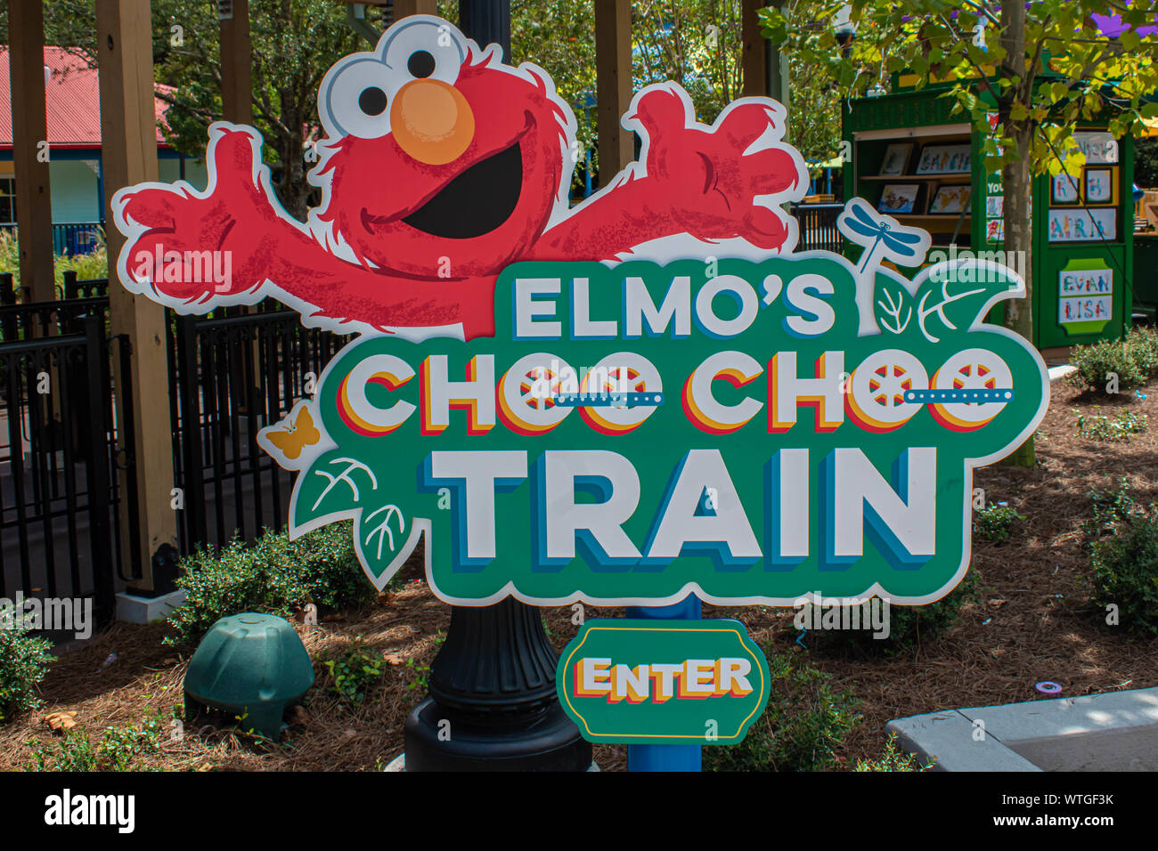 Orlando, Florida. August 28, 2019. Elmos Choo Choo Train at Seaworld ...
