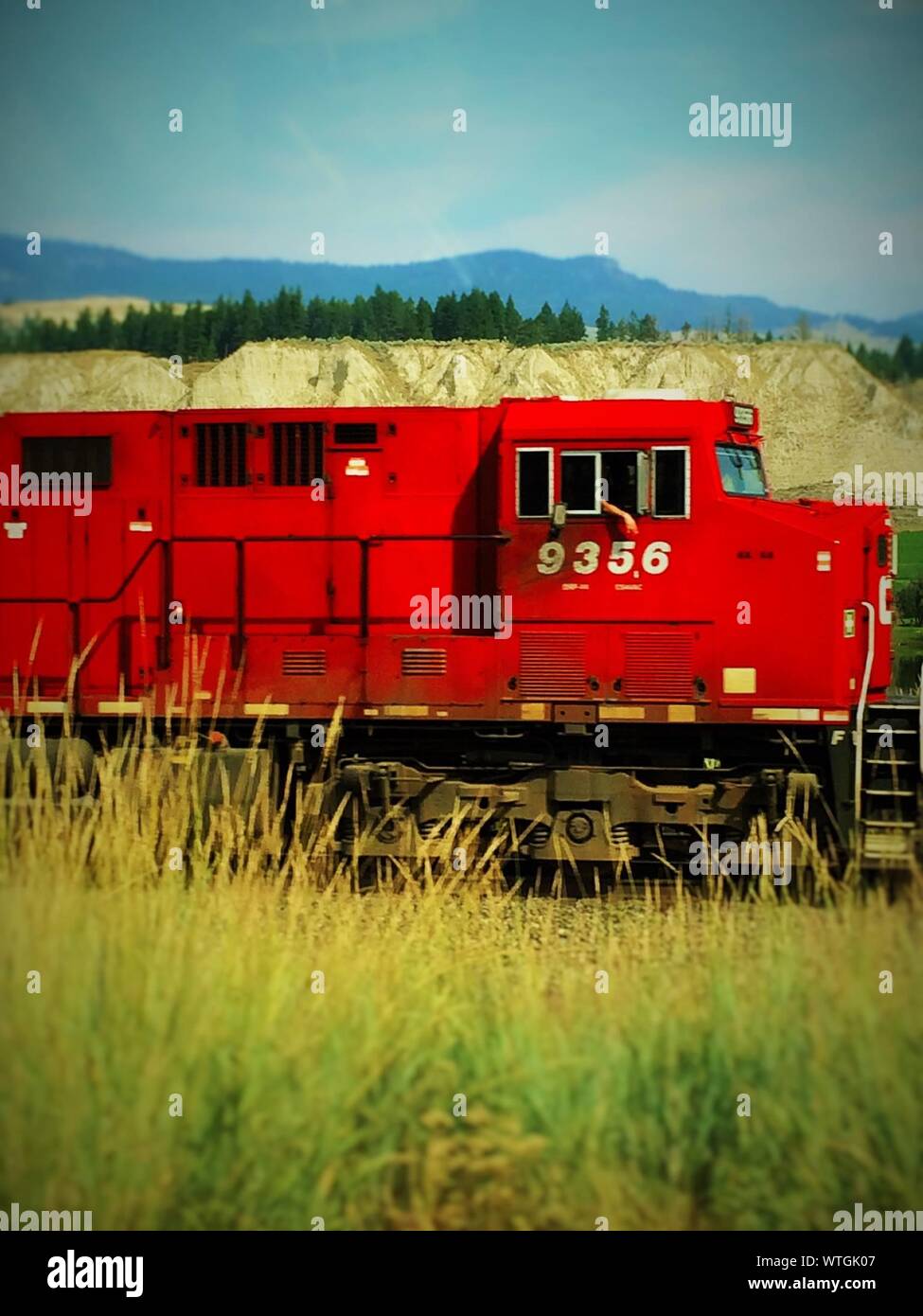 Freight train red sky hi-res stock photography and images - Alamy