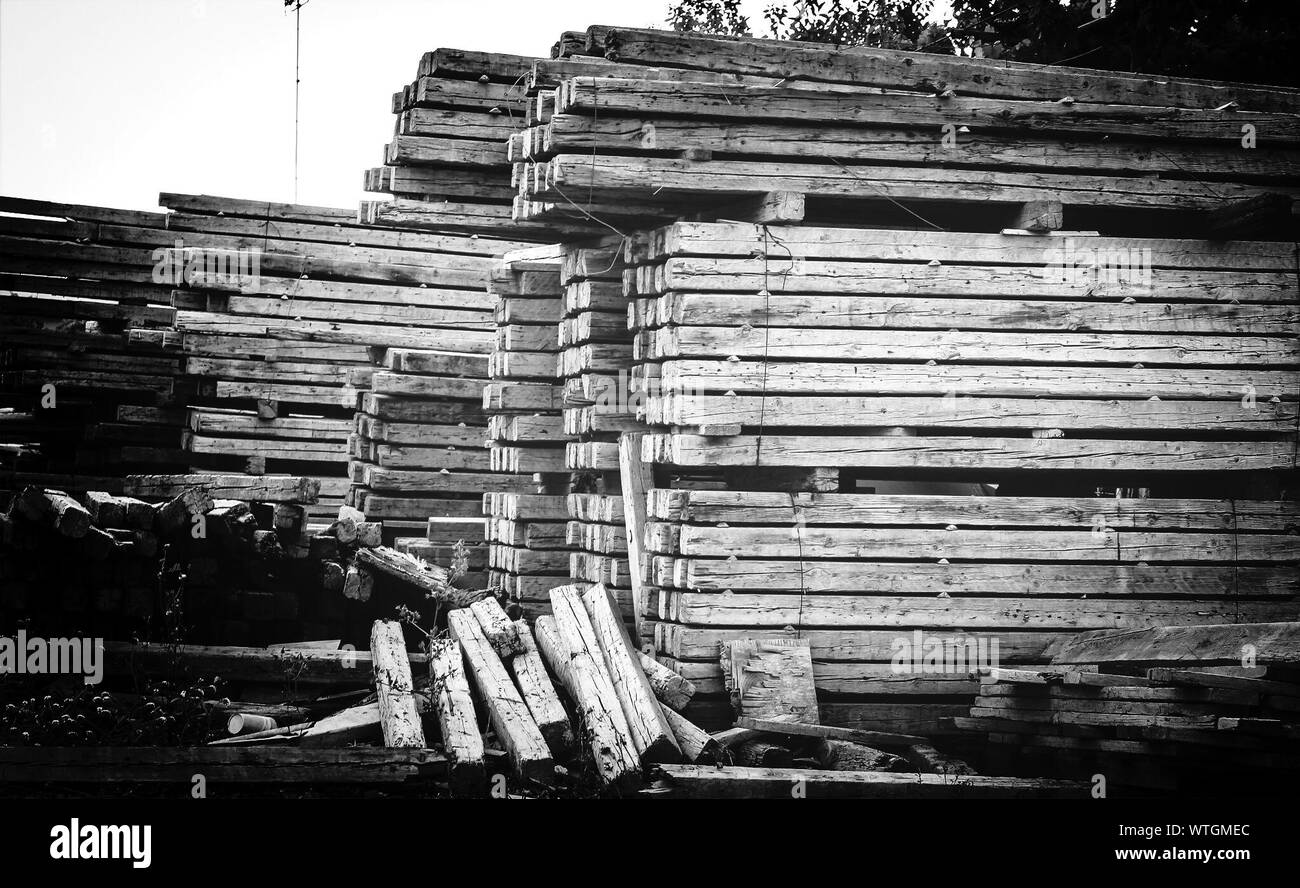 Bundle Of Wood Black and White Stock Photos & Images - Alamy