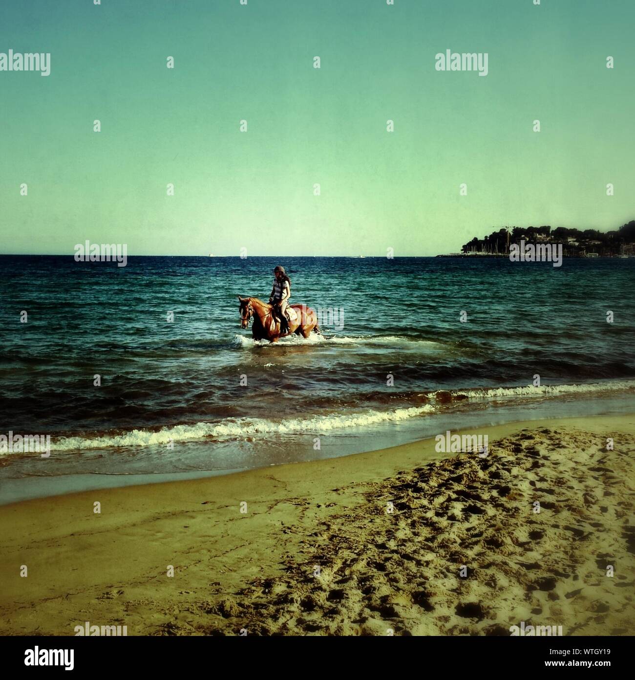 Woman Riding Horse Sea High Resolution Stock Photography and Images - Alamy