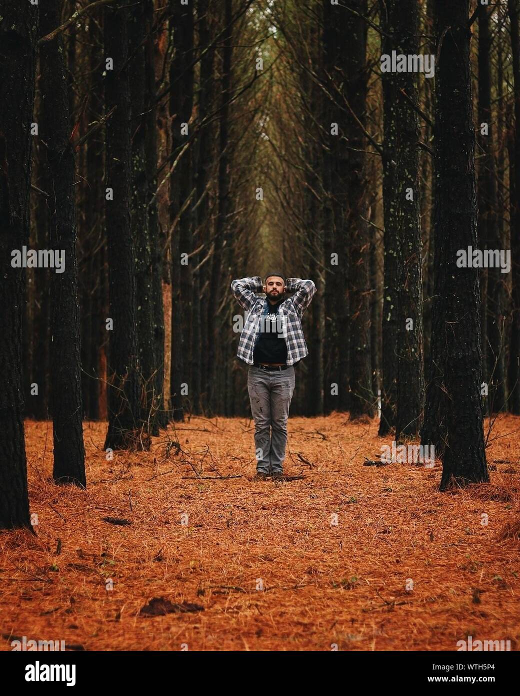 Man standing behind tree in hi-res stock photography and images - Alamy