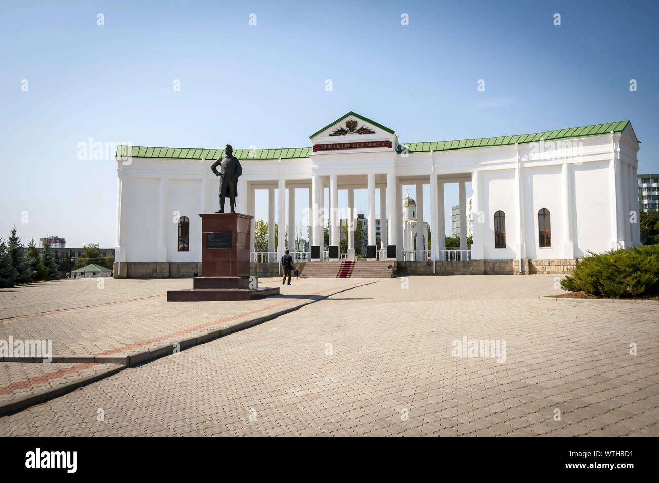 BENDER, TRANSNISTRIA, MOLDOVA. August 24, 2019. Statue of prince ...