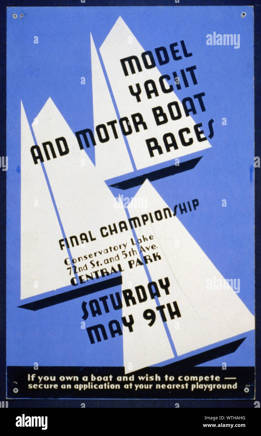 Model yacht and motor boat races Poster announcing final championship ...