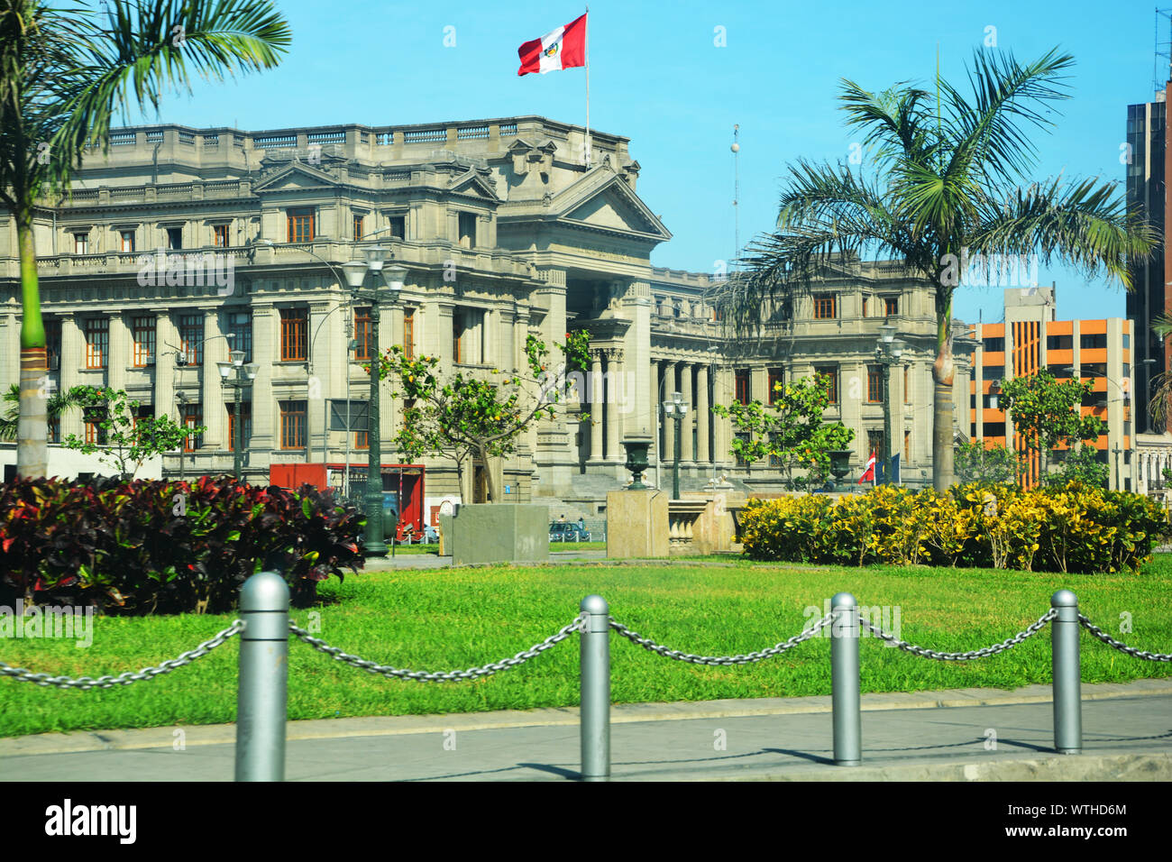 Lima Peru with al his old Spanish colonial buildings and the Plaza de ...