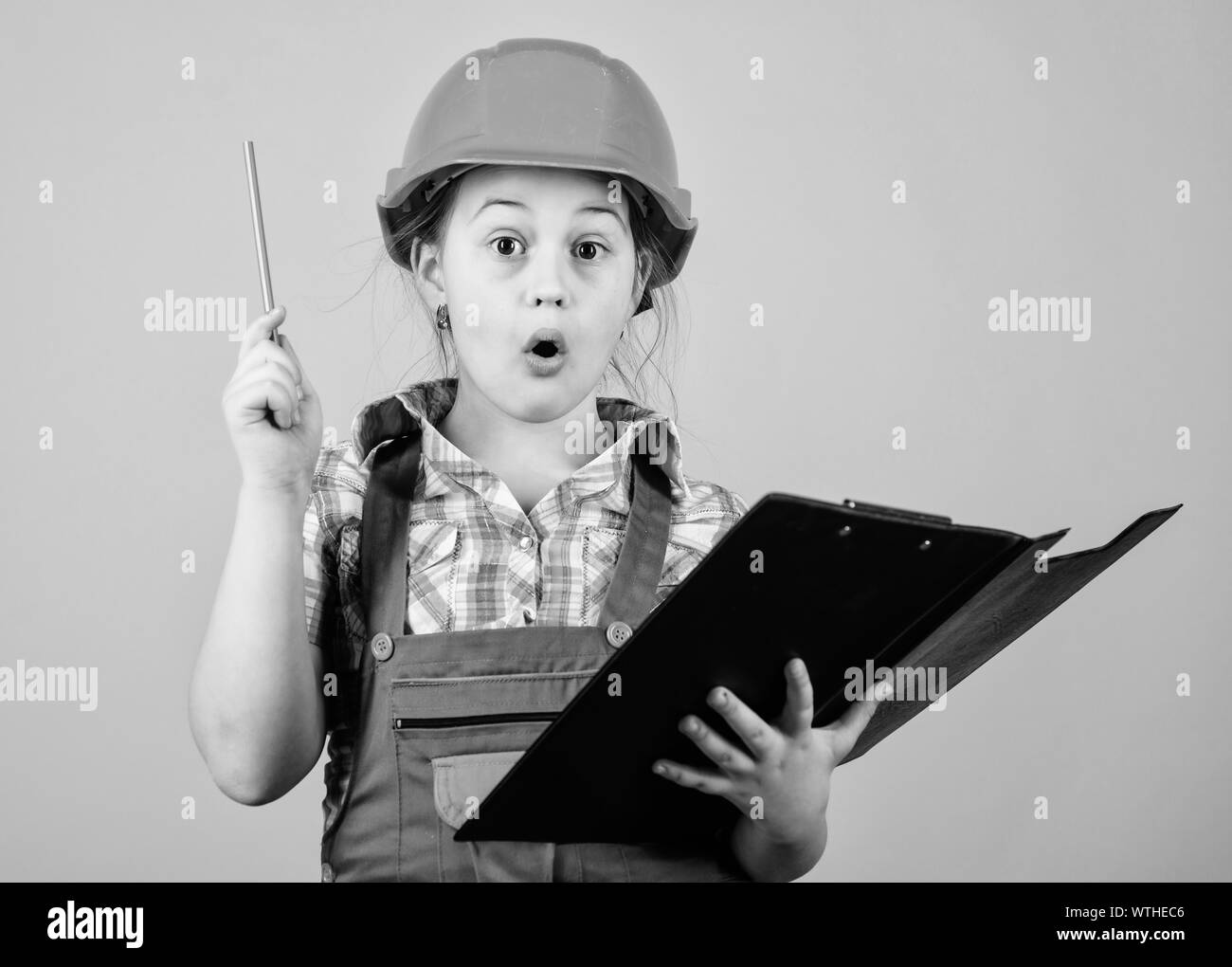 Foreman planning. Builder engineer architect. Future profession. Kid ...