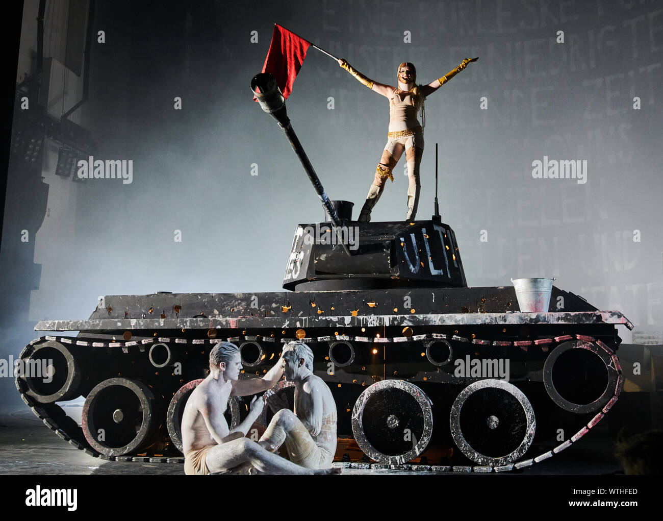 Berlin, Germany. 11th Sep, 2019. The actors Theo Trebs and Nils Strunk ...