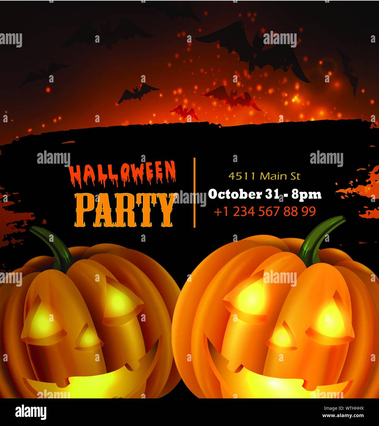 Halloween vector card or background. Vector art Stock Vector Image ...