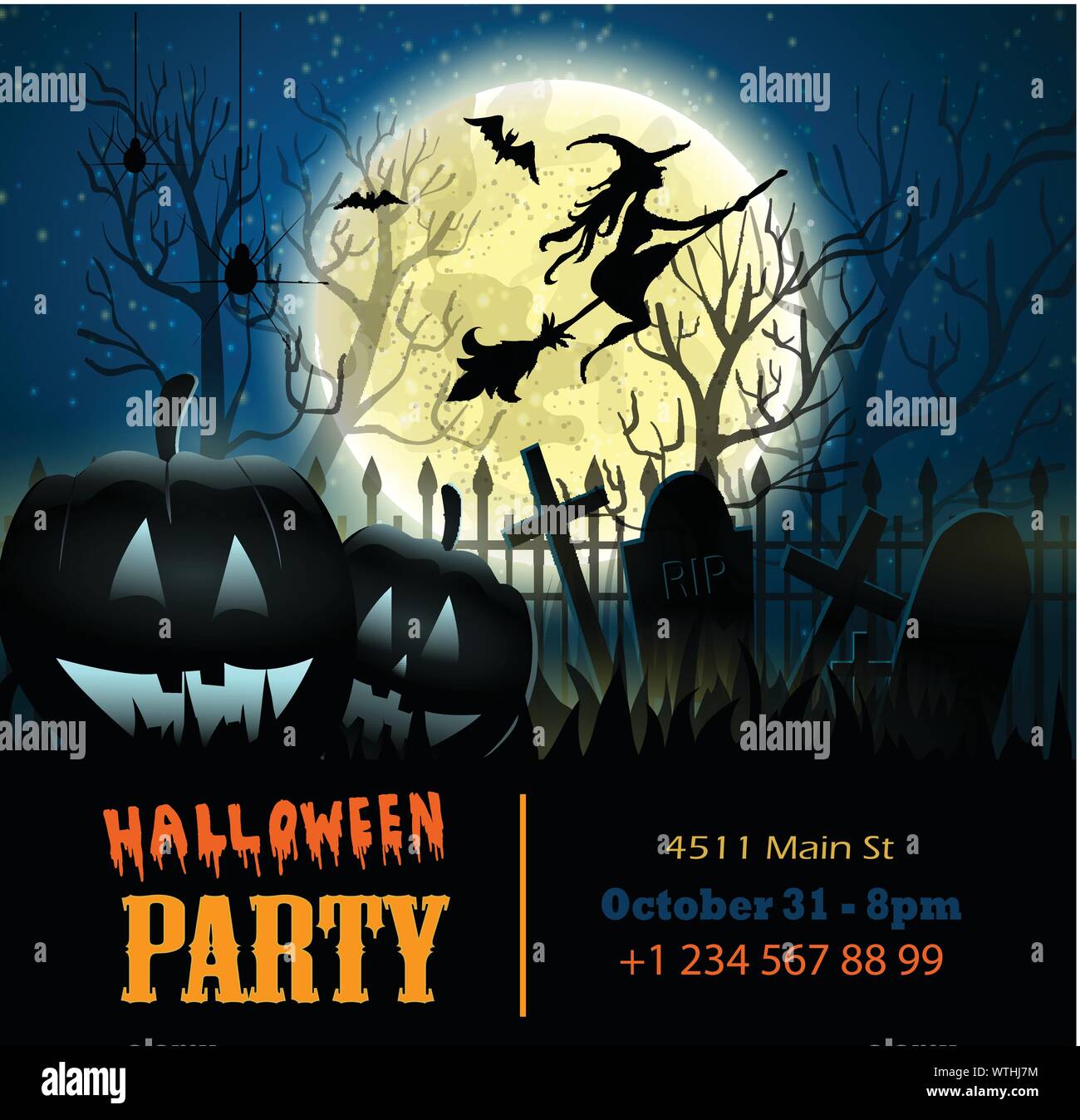 Halloween vector card or background. Vector art Stock Vector Image ...