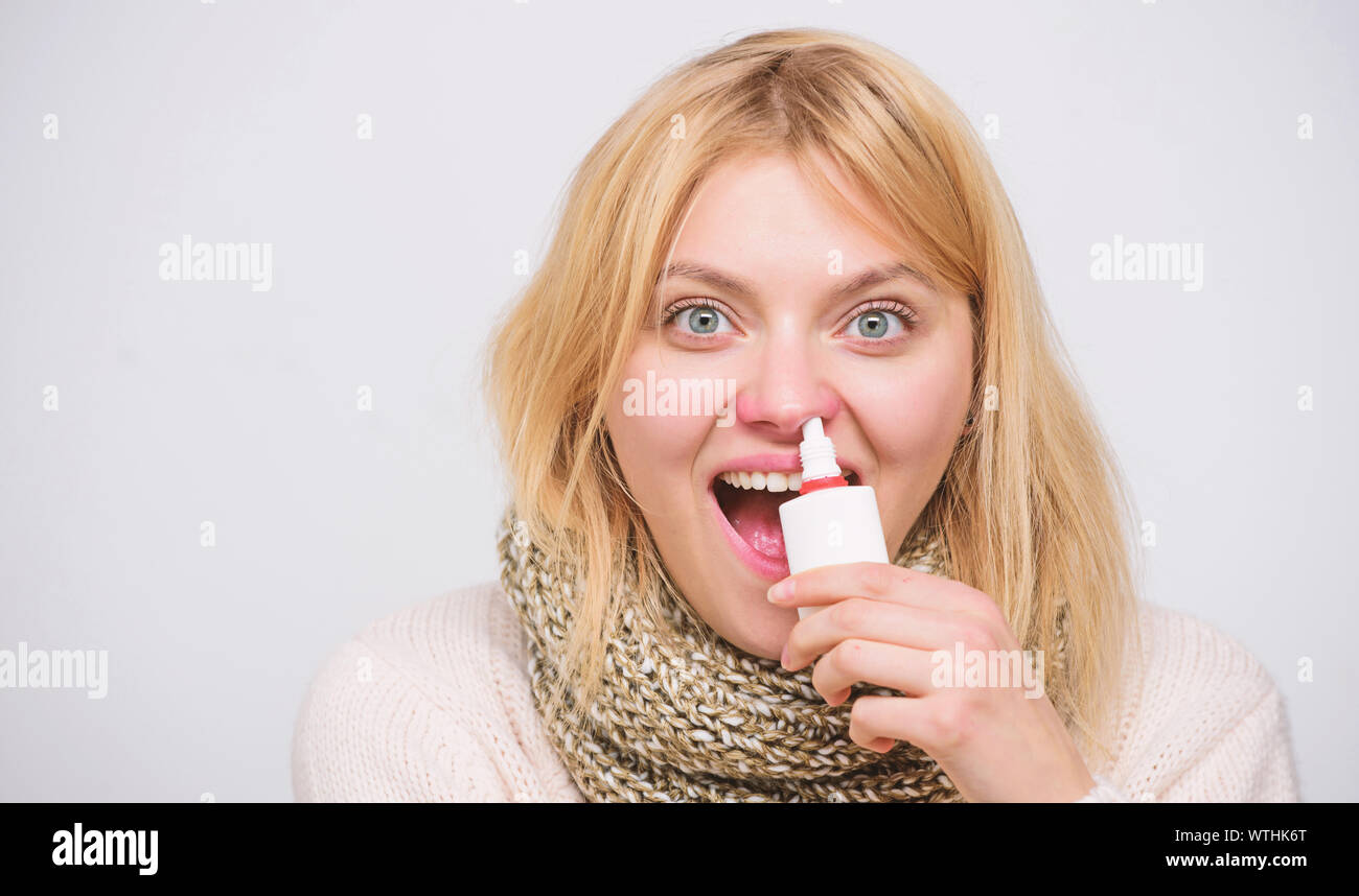 Success in clearing up. Treating common cold or allergic rhinitis. Sick ...