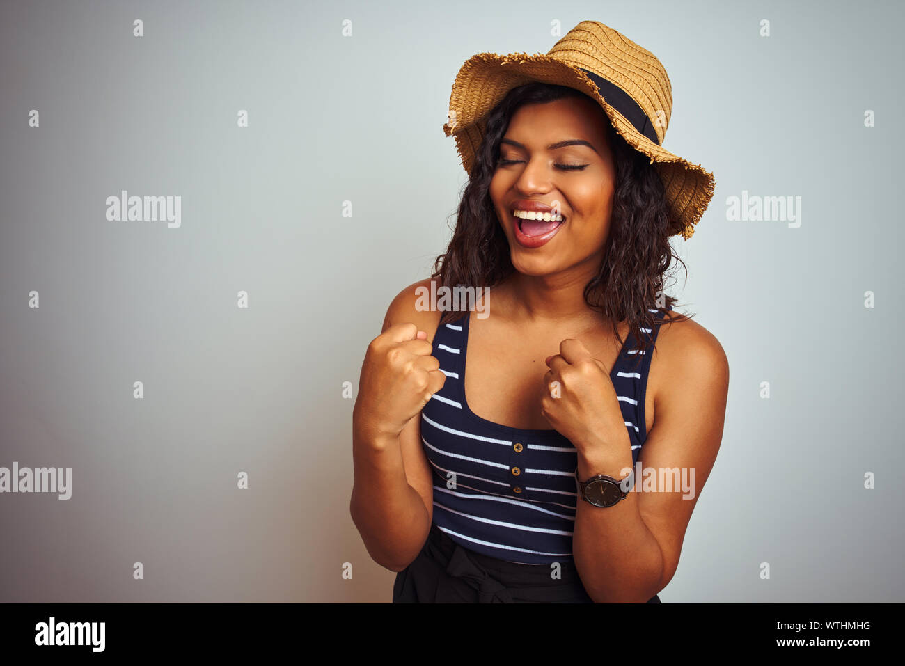 Beautiful transsexual transgender woman wearing summer hat over ...