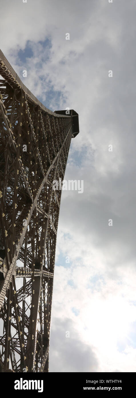 incredible view of the eiffel tower from below without people Stock ...