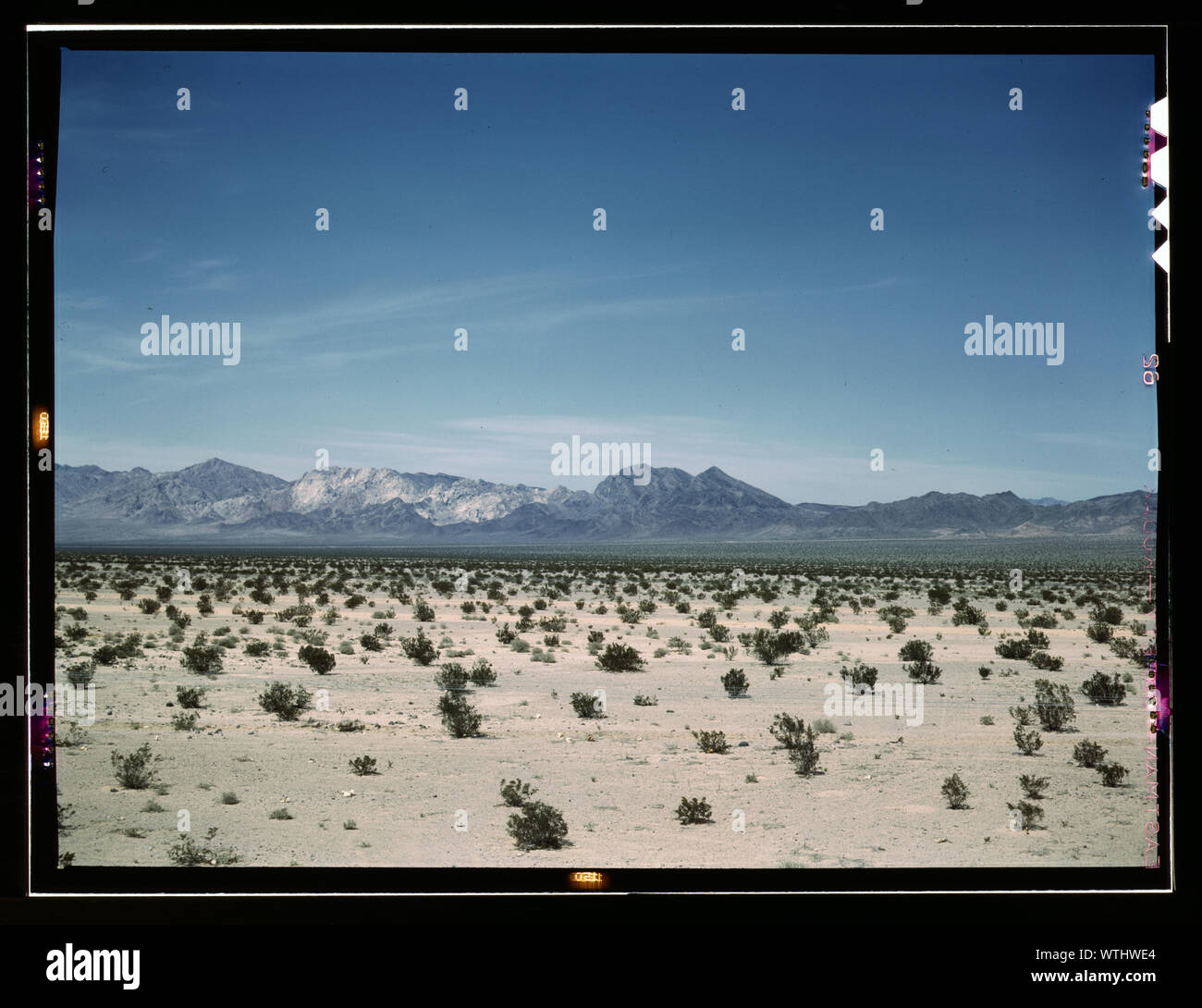 Mojave Desert country, crossed by the Santa Fe R.R., Cadiz, Calif Stock ...