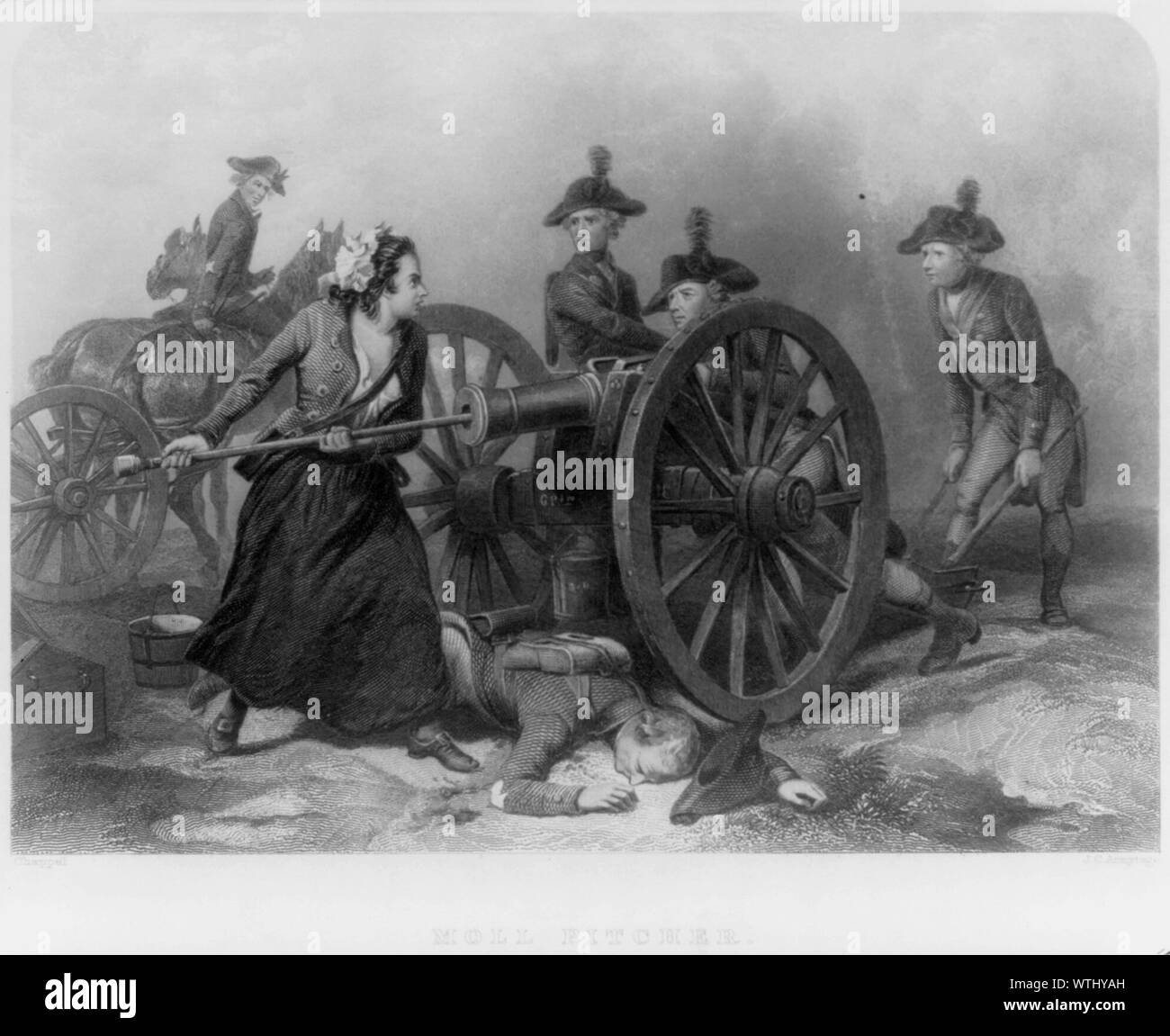 Molly pitcher loading cannon hi-res stock photography and images - Alamy