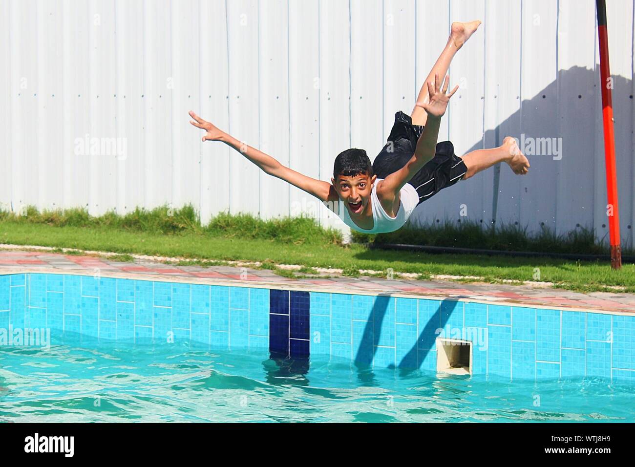 The boy is swimming hi-res stock photography and images - Alamy