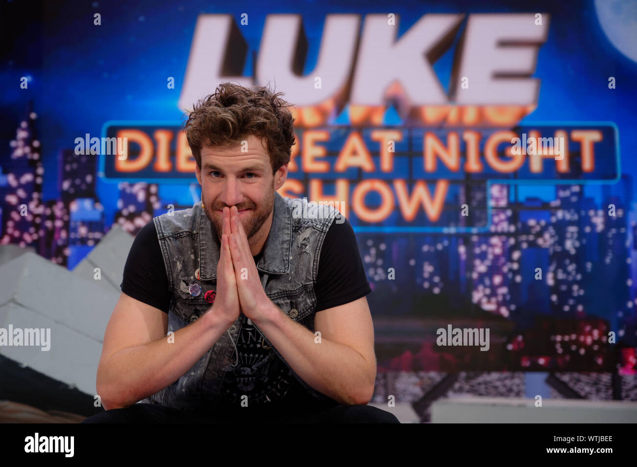 Cologne, Germany. 11th Sep, 2019. The comedian Luke Mockridge sits ...