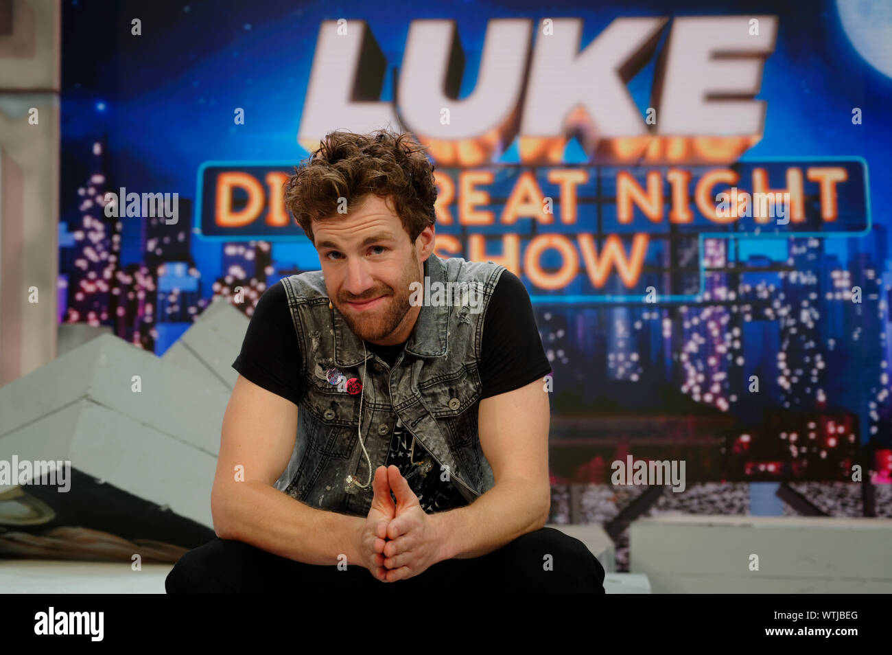 Cologne, Germany. 11th Sep, 2019. The comedian Luke Mockridge sits ...