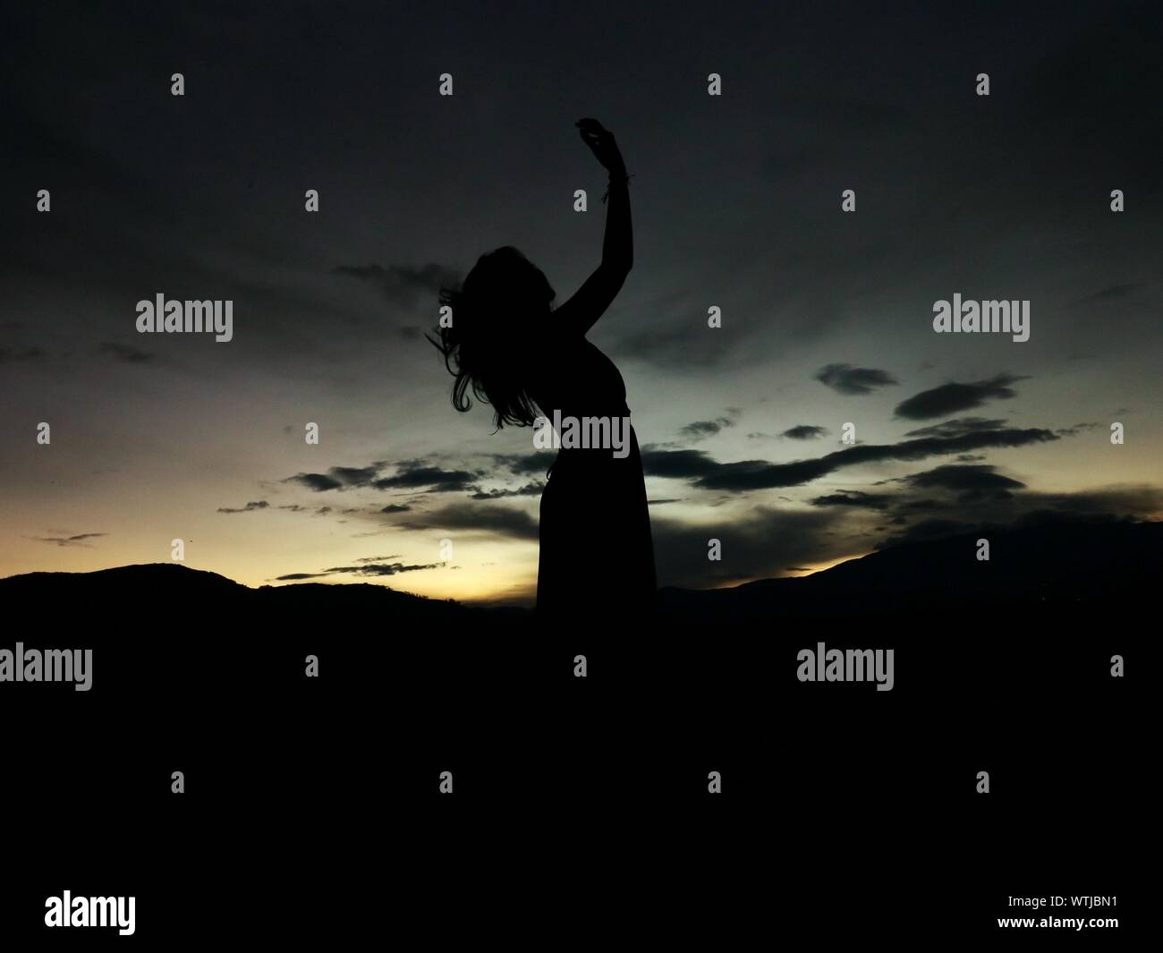 Young Woman Silhouette Low Angle High Resolution Stock Photography and ...